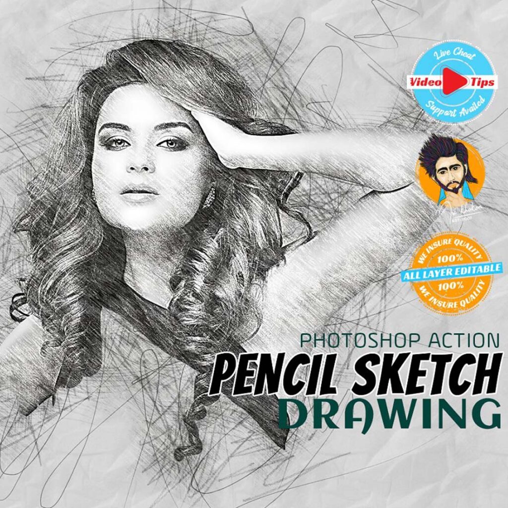 Pencil Sketch Drawing - MasterBundles