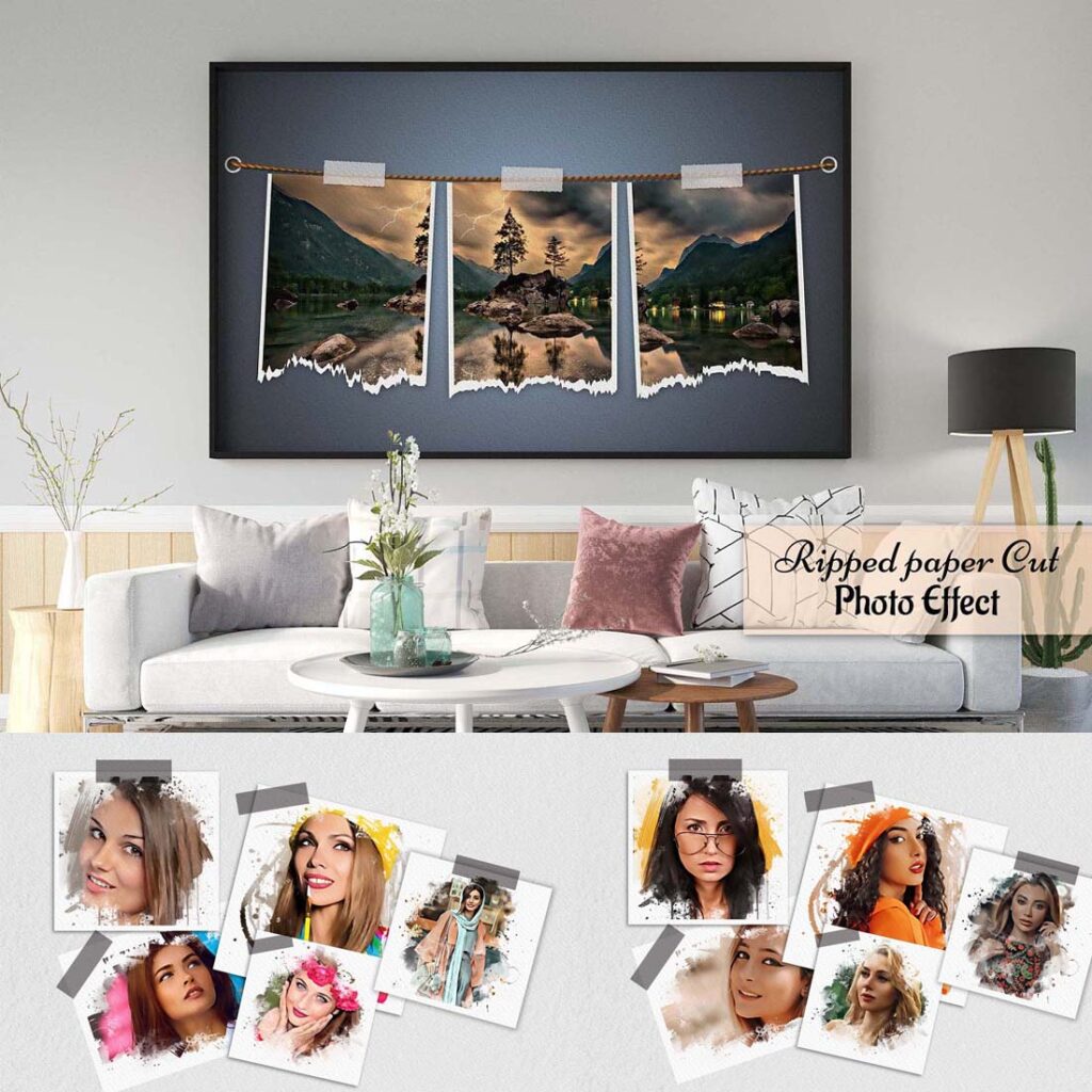 Ripped paper Cut Photo Effect - MasterBundles