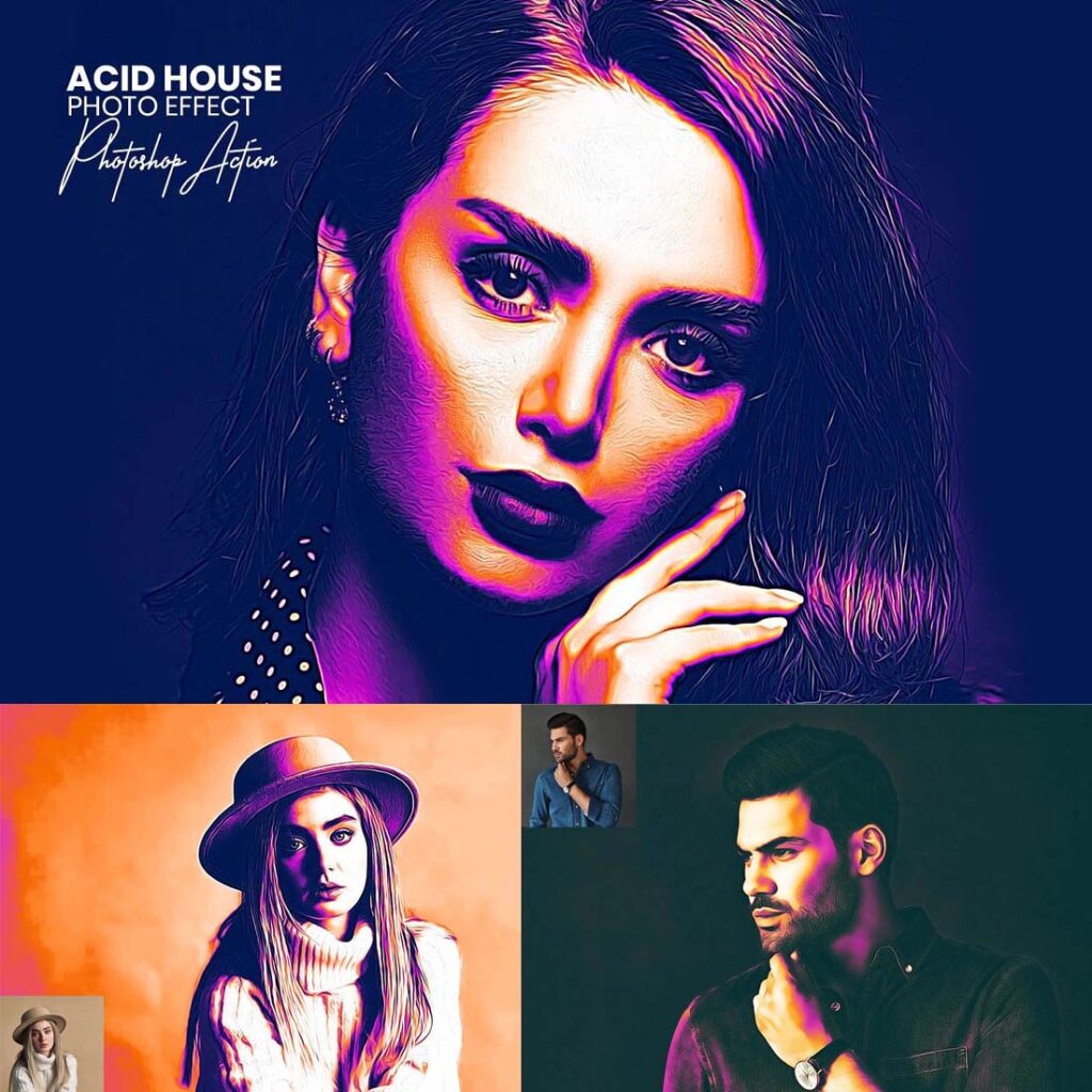 Acid House Photo Effect Photoshop - MasterBundles