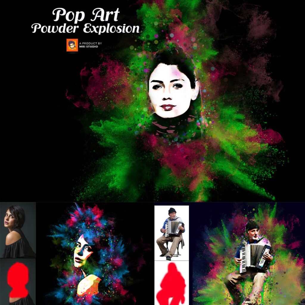 Pop Art Powder Explosion Action - MasterBundles