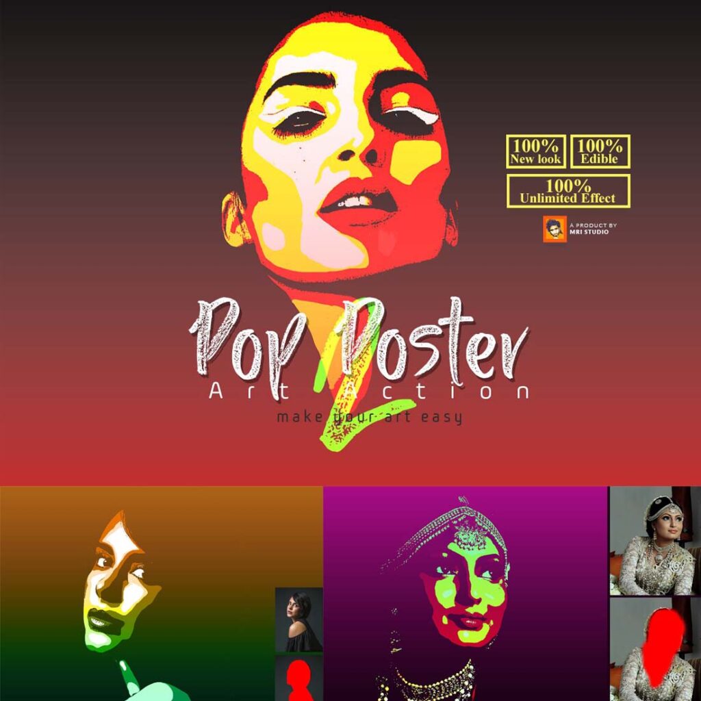 Pop Poster Art Photoshop Action - MasterBundles