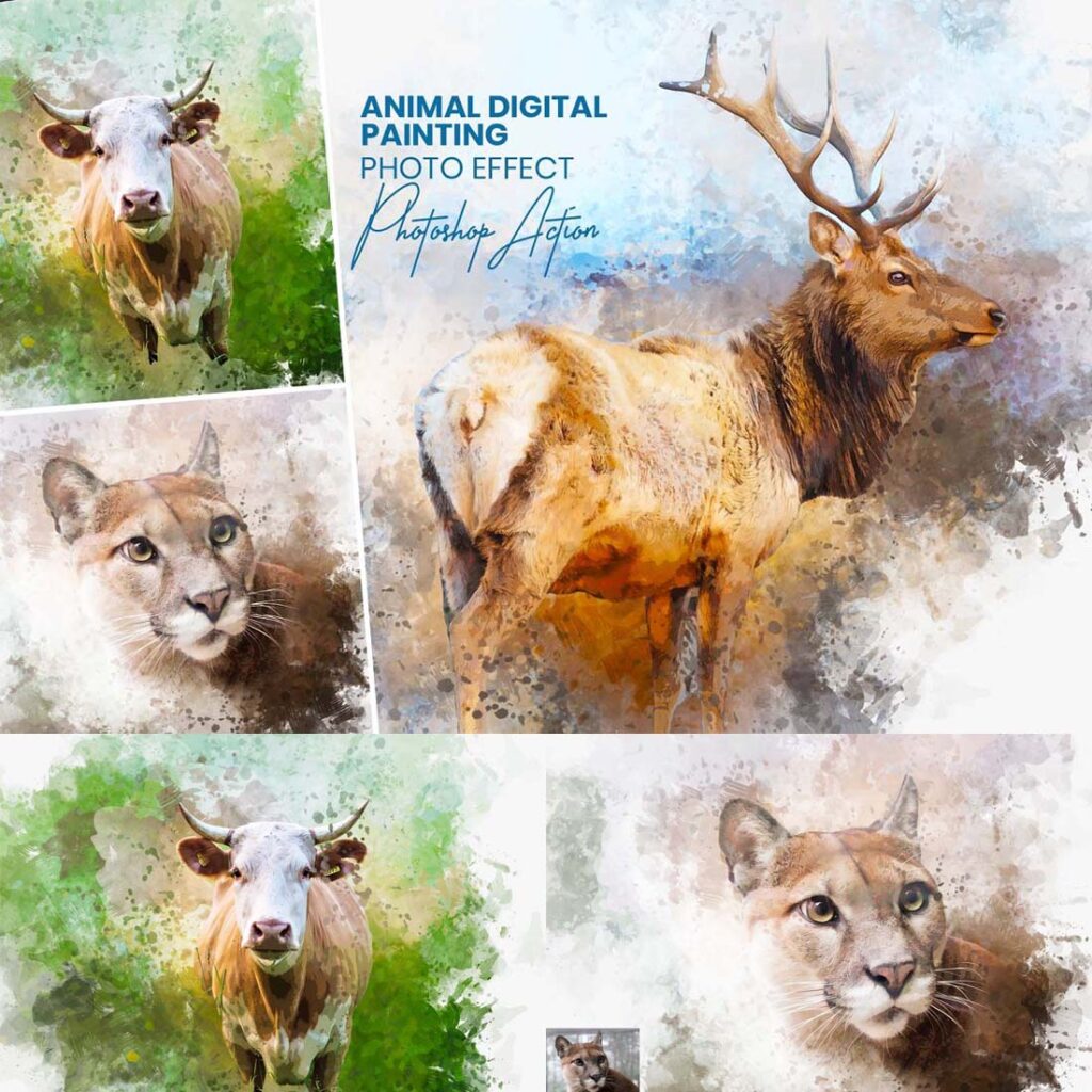 Animal Digital Painting Photo Effect - MasterBundles