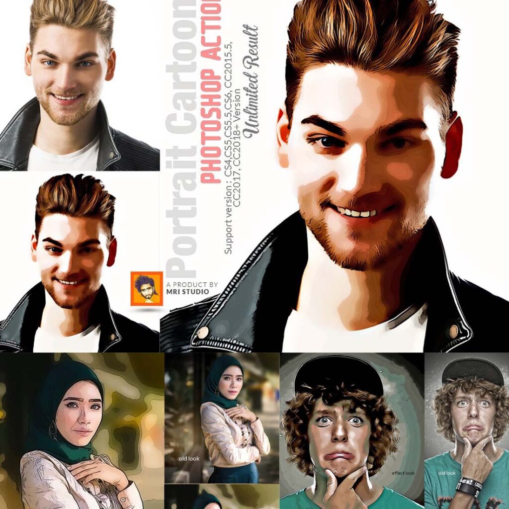 Portrait Cartoon Photoshop Action - MasterBundles