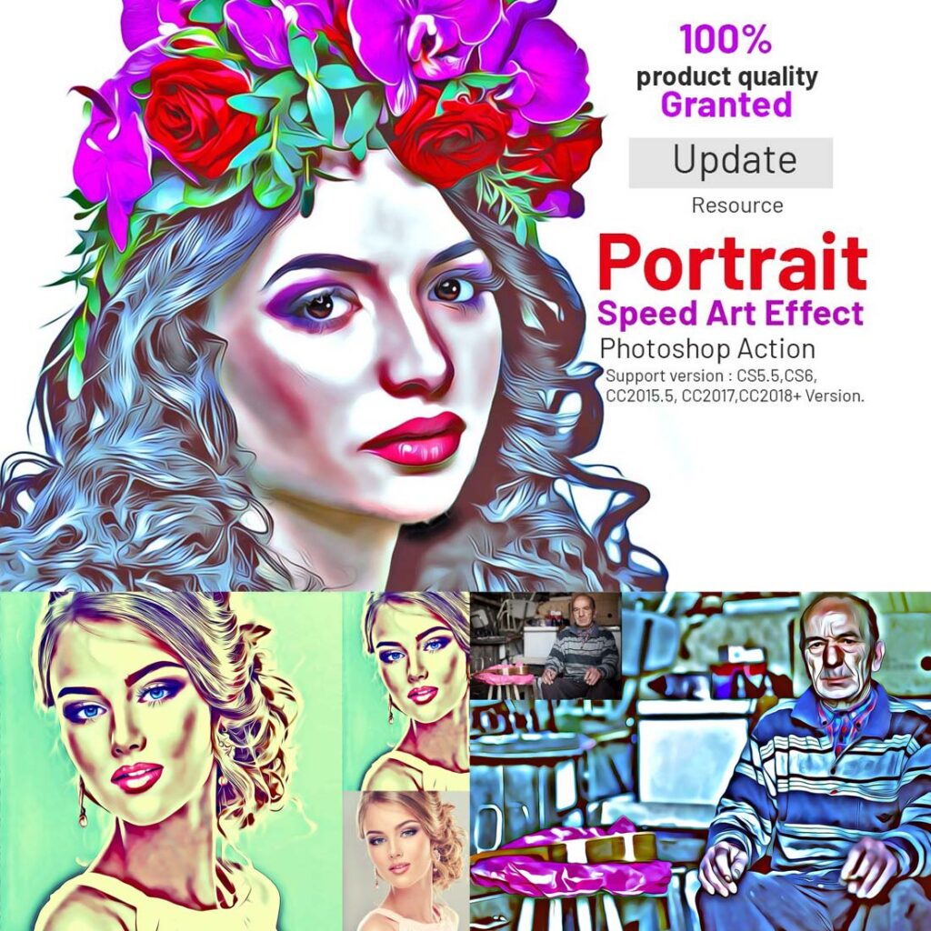 Portrait Speed Art Effect - MasterBundles