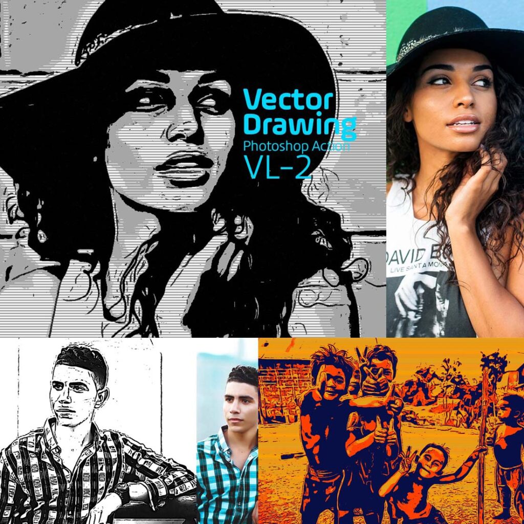 Vector Drawing Photoshop Action - MasterBundles