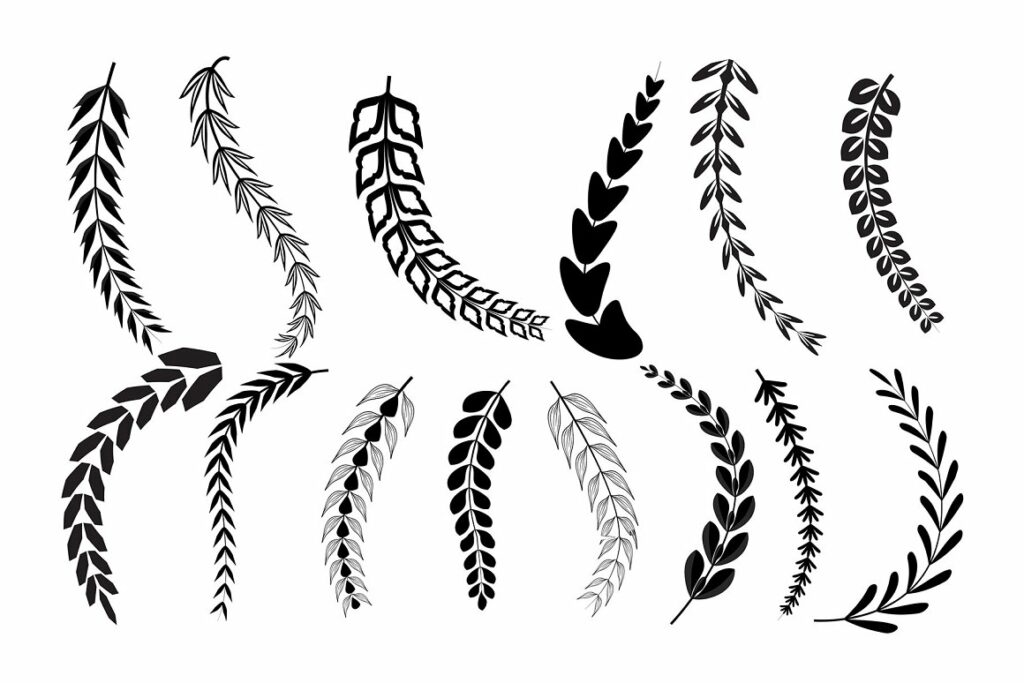 100 Hand Drawn Wreaths Brush Bundle - MasterBundles