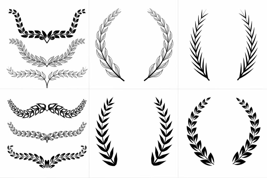 100 Hand Drawn Wreaths Brush Bundle - MasterBundles