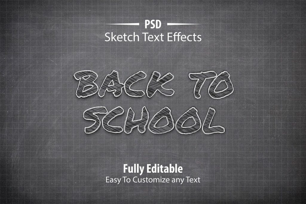 Editable Sketch Text Effect Bundle - MasterBundles