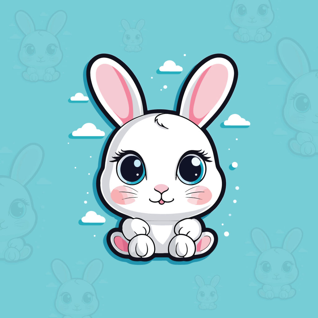 Baby Bunny Sticker & T shirt Design Vector Format Illustration ...