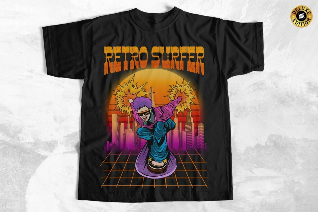 Retrofuturism T-shirt Designs Bundle, Syntwave Futuristic T-shirt ...