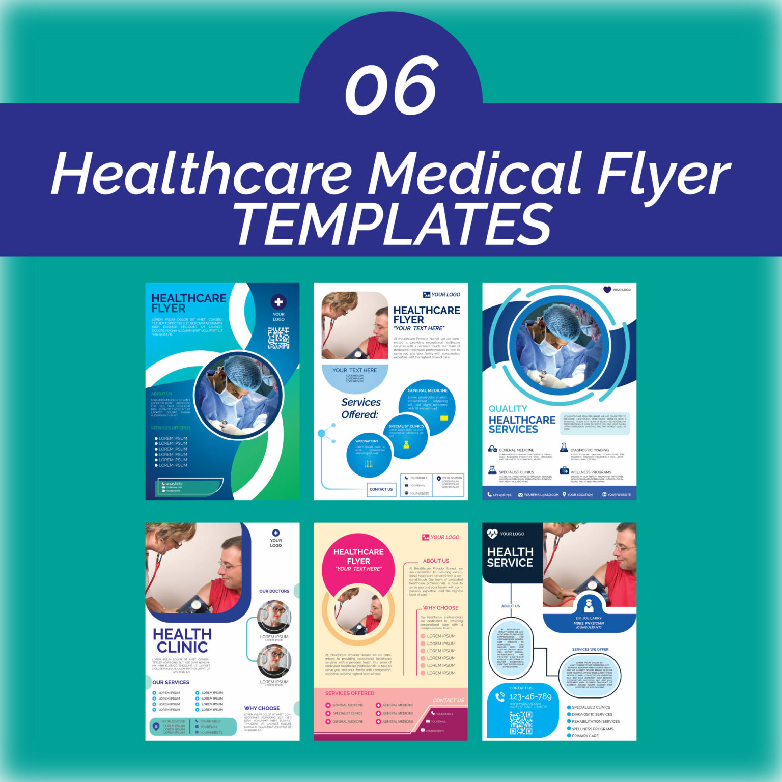 Healthcare medical flyer templates - MasterBundles