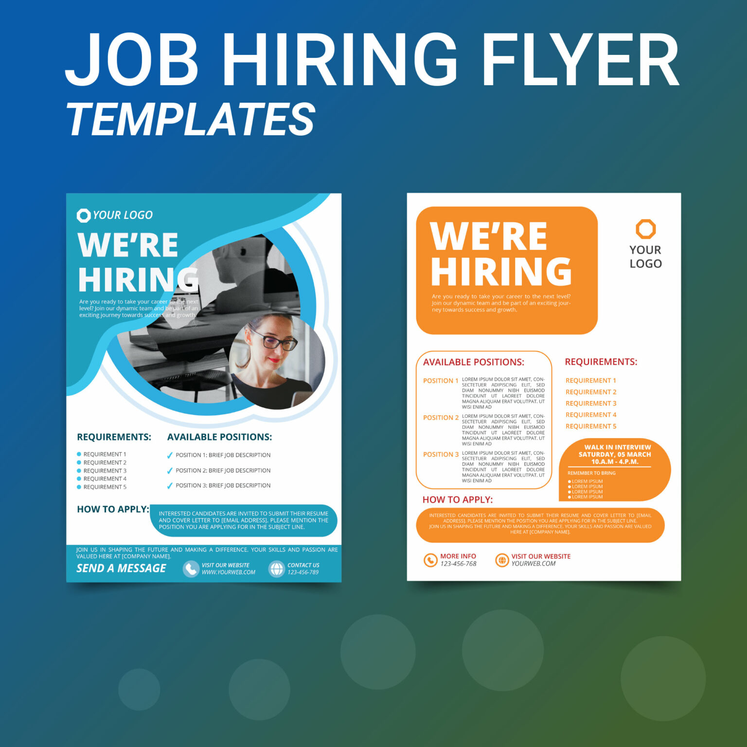 Job hiring flyer templates - MasterBundles