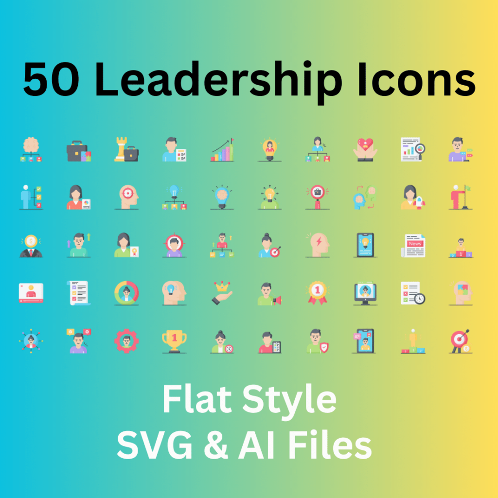 Leadership Icon Set 50 Flat Icons - SVG And AI Files - MasterBundles
