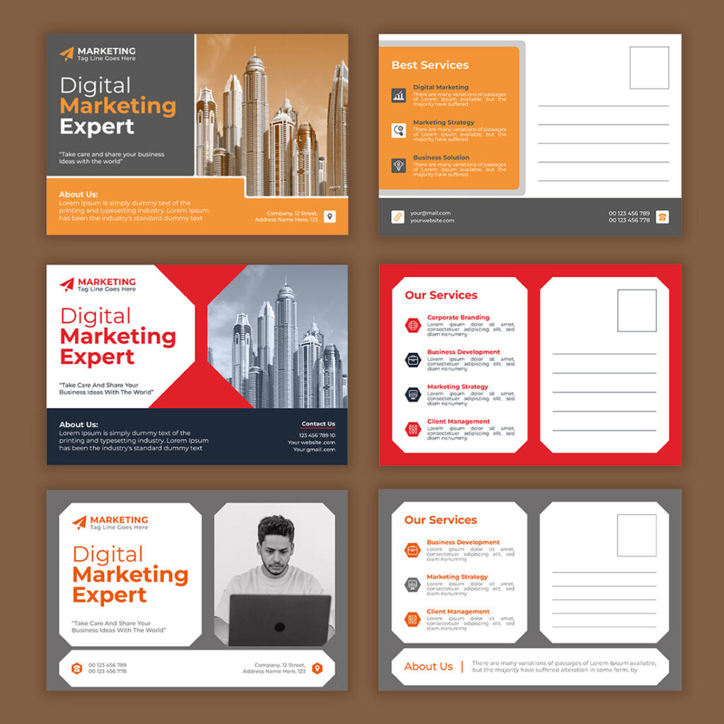 Digital marketing postcard template designs - MasterBundles