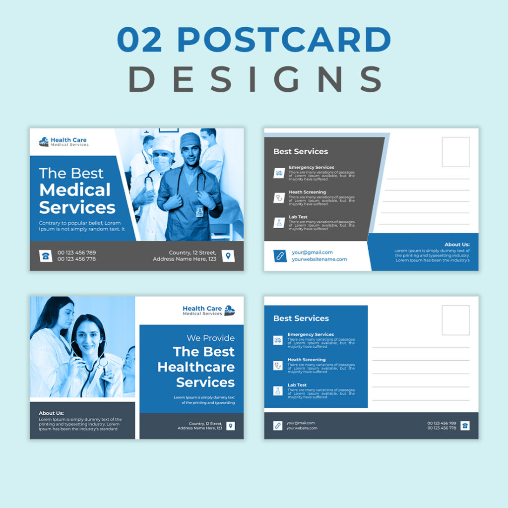 Medical postcard templates - MasterBundles