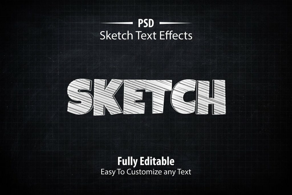 Editable Sketch Text Effect Bundle - MasterBundles