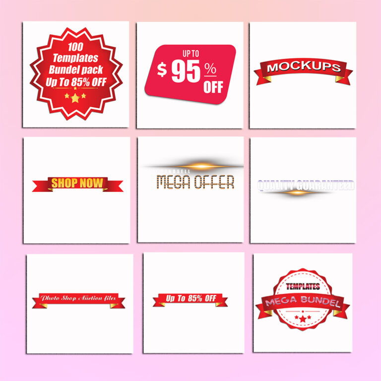 10 online Advertising Selling labels PSD Pack - MasterBundles