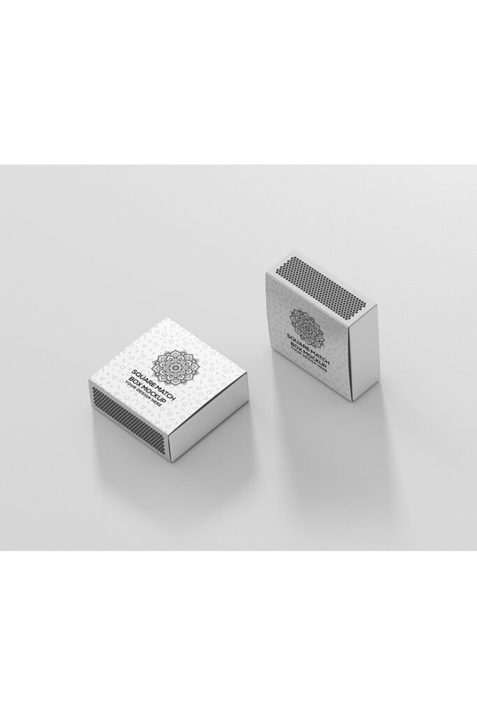 Square Match Box Mockup - MasterBundles