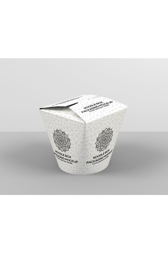 Round Base Noddle Box Packaging Mockup - MasterBundles