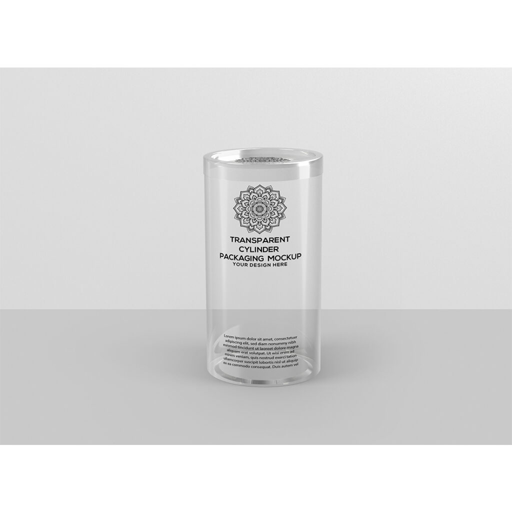 Transparent Cylinder Packaging Mockup - MasterBundles