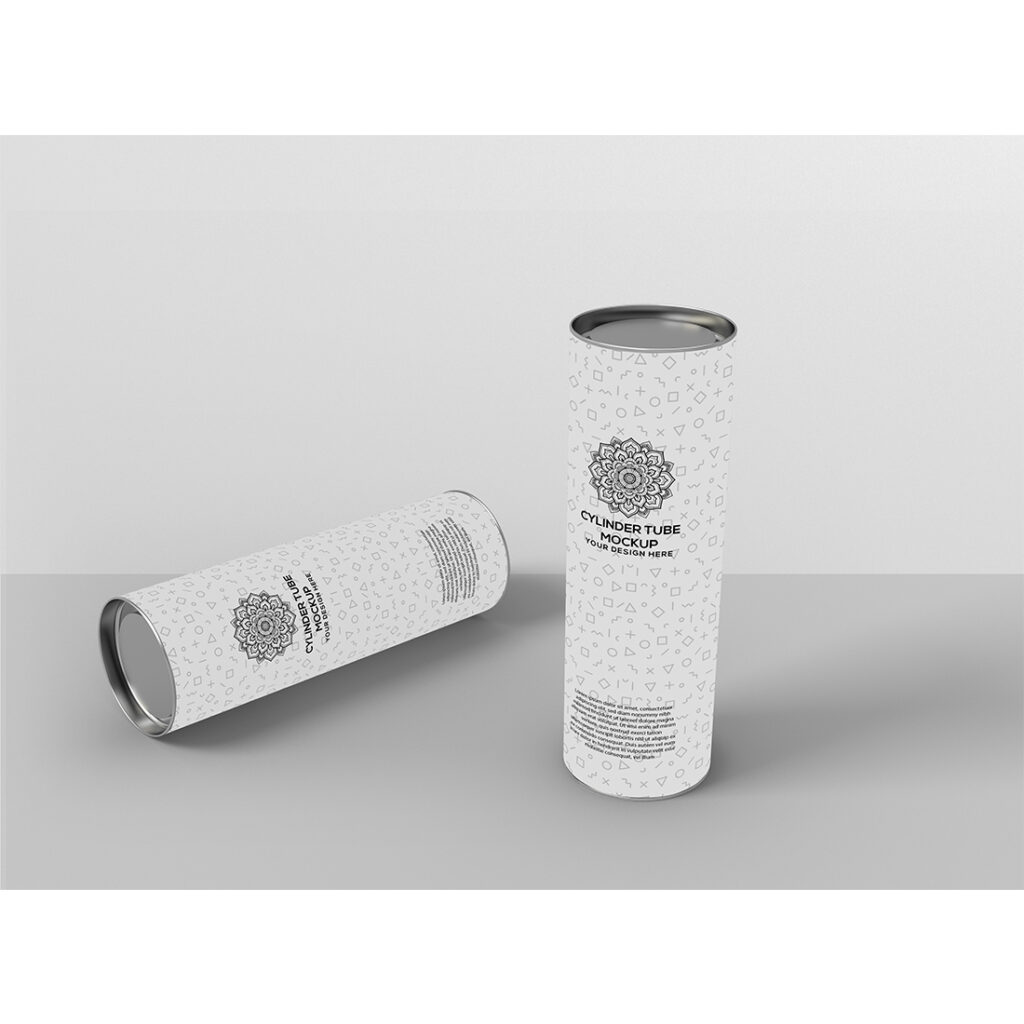 Cylinder Tube Packaging Mockup - MasterBundles