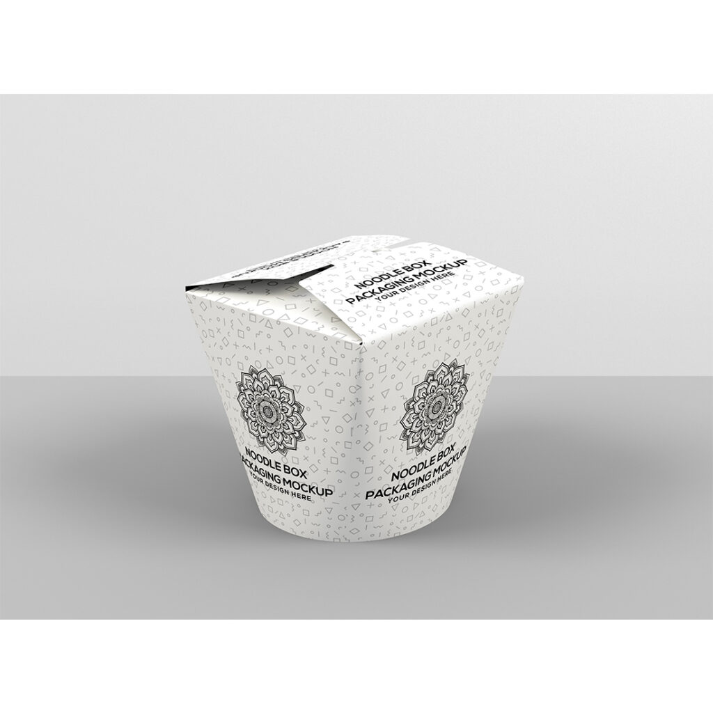 Round Base Noddle Box Packaging Mockup - MasterBundles
