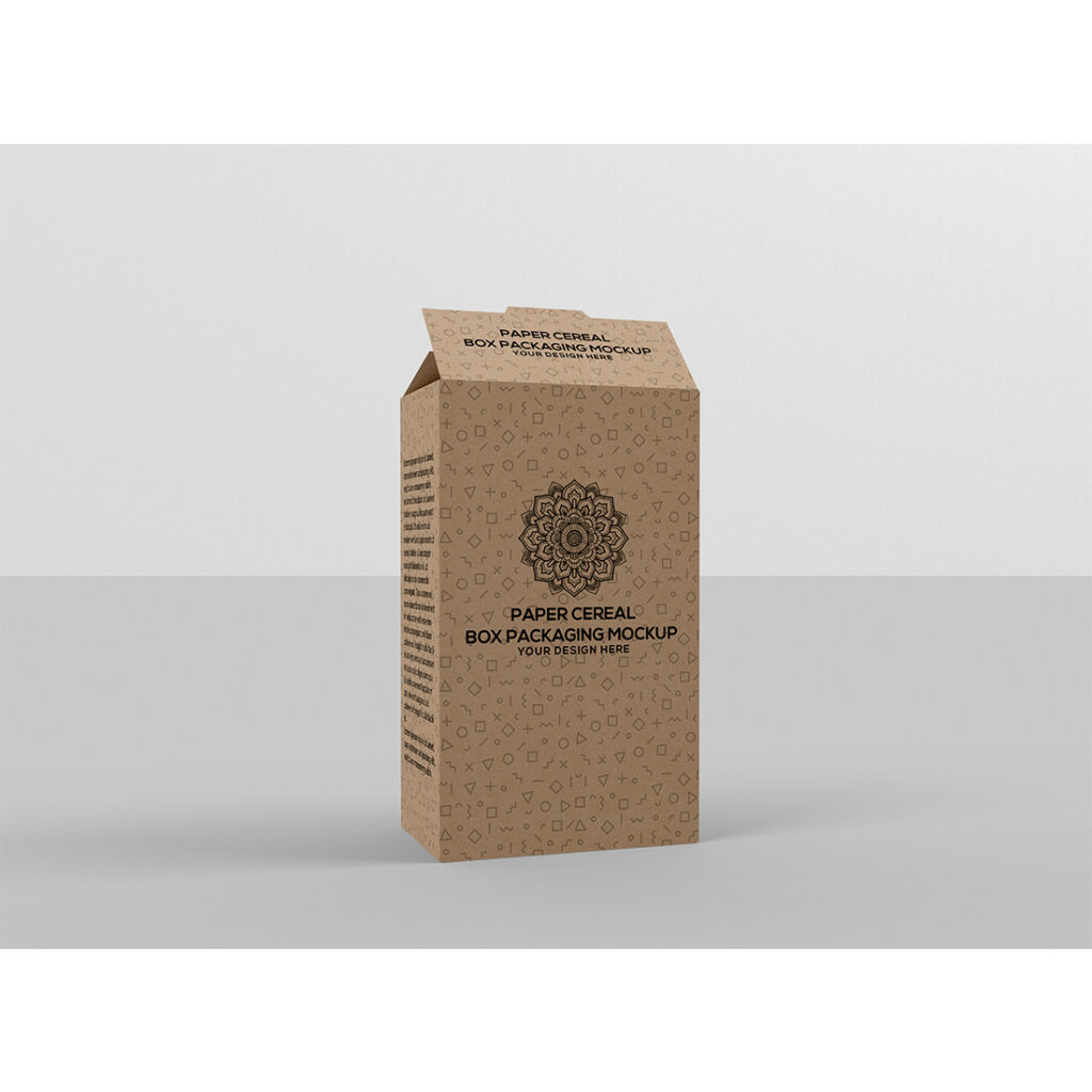 Paper Cereal Box Packaging Mockup - MasterBundles