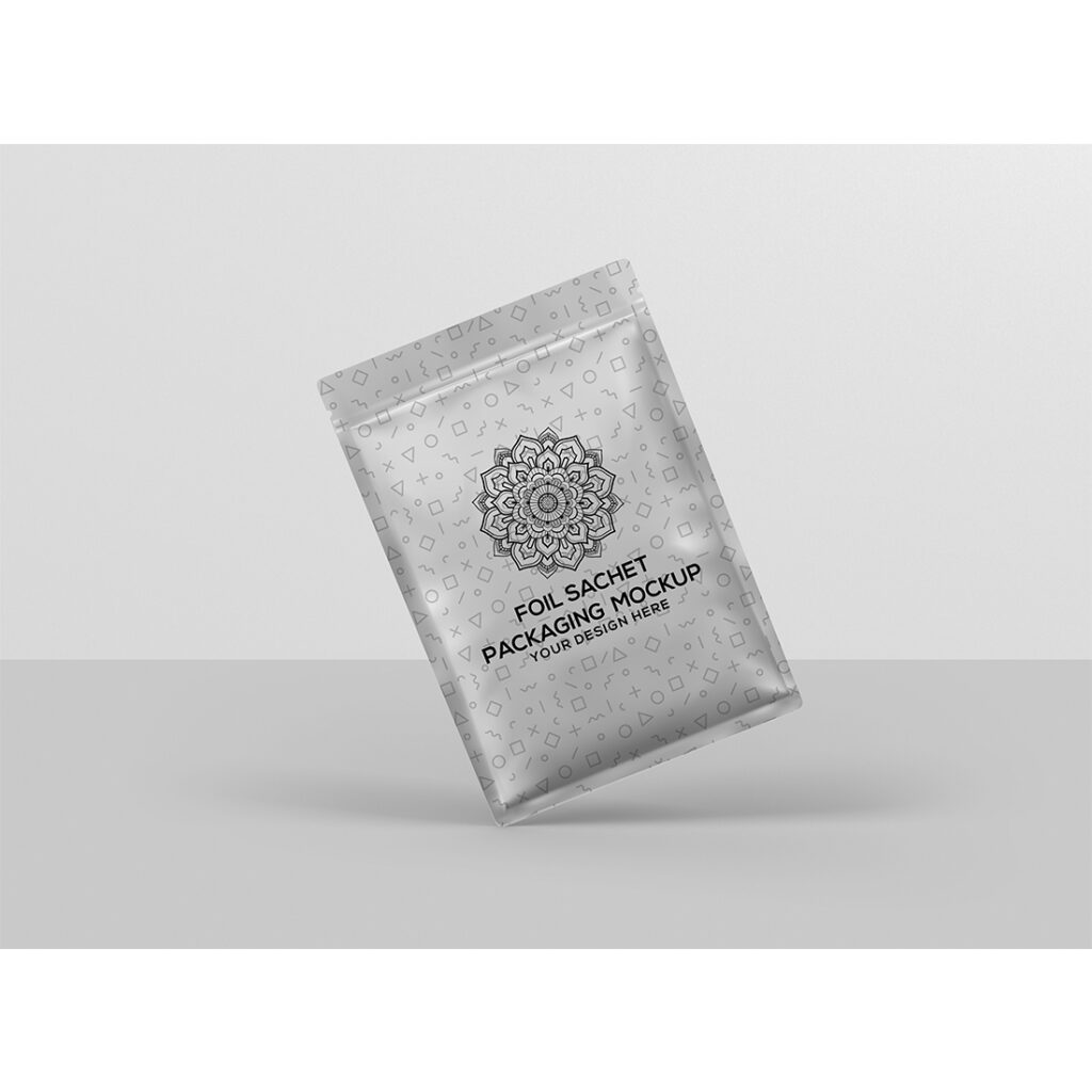 Transparent Foil Sachet Packaging Mockup - MasterBundles