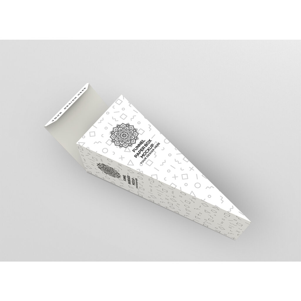 Funnel Paper Box Packaging Mockup - MasterBundles