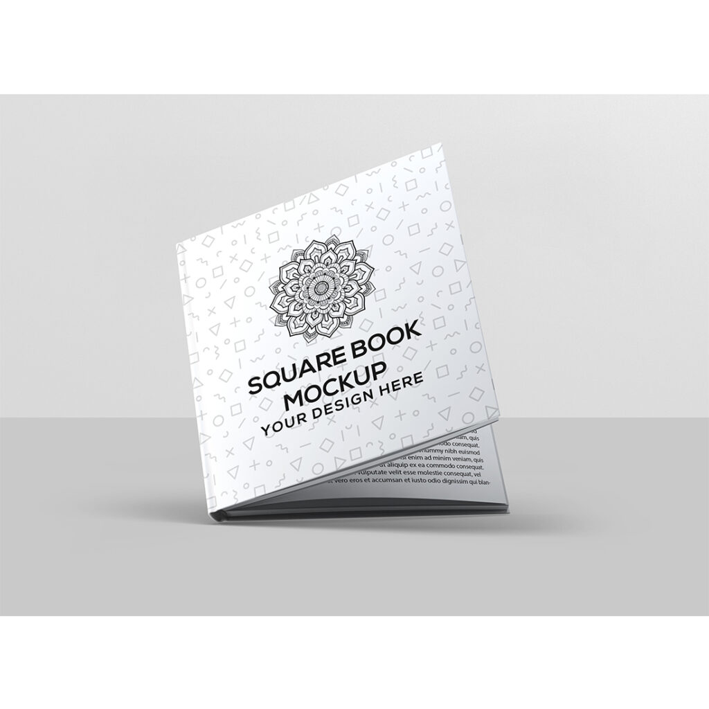 Hard Cover Square Book Mockup - MasterBundles