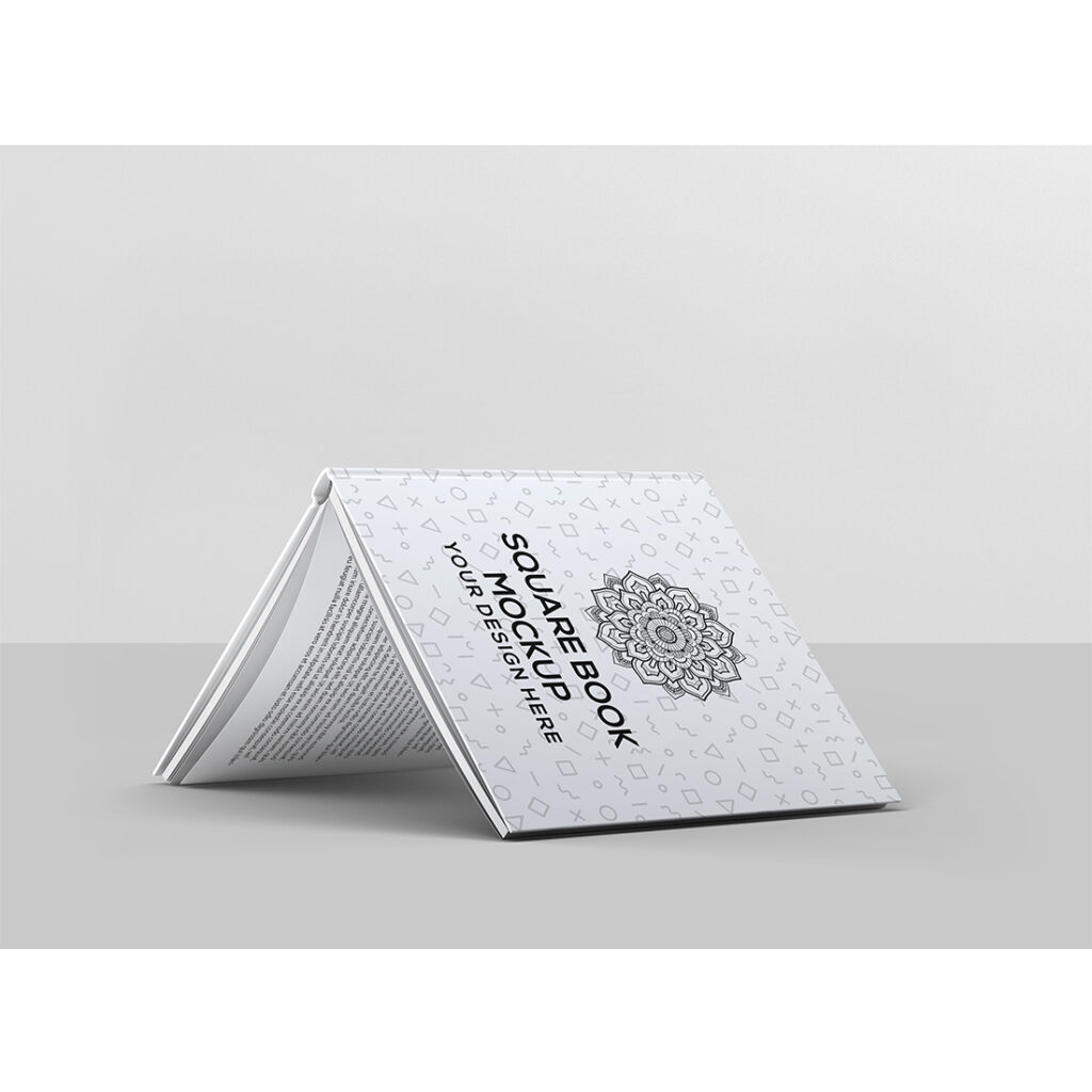 Hard Cover Square Book Mockup - MasterBundles