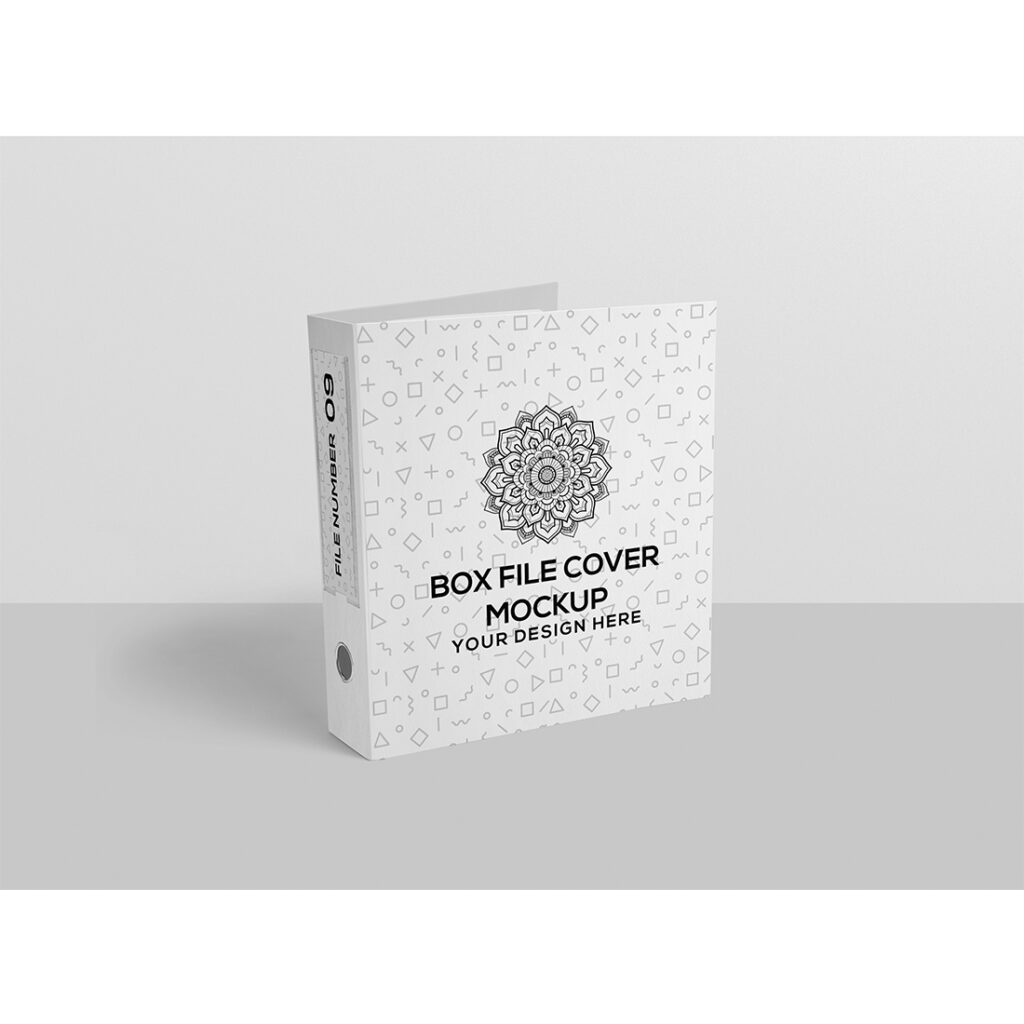 Box File Cover Mockup - MasterBundles