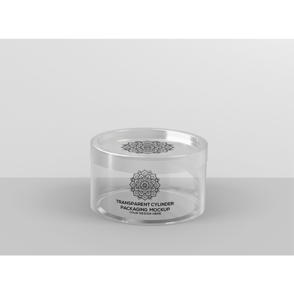 Transparent Cylinder Packaging Mockup - MasterBundles