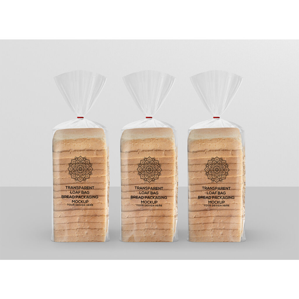 Transparent Loaf Bag Packaging Mockup - MasterBundles