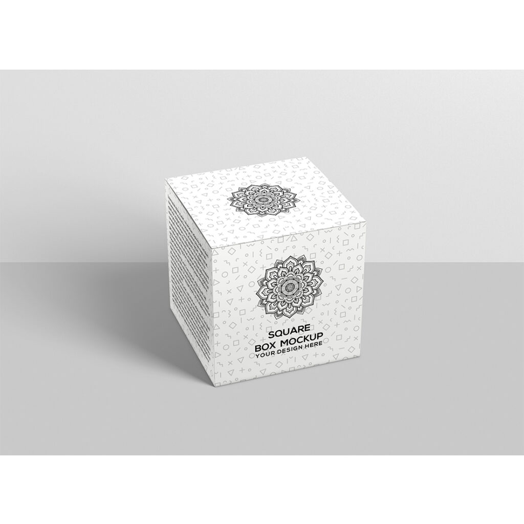 Square Box Packaging Mockup - MasterBundles