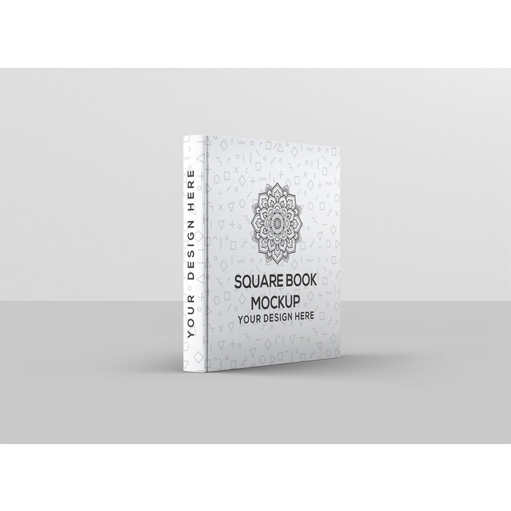 Hard Cover Square Book Mockup - MasterBundles