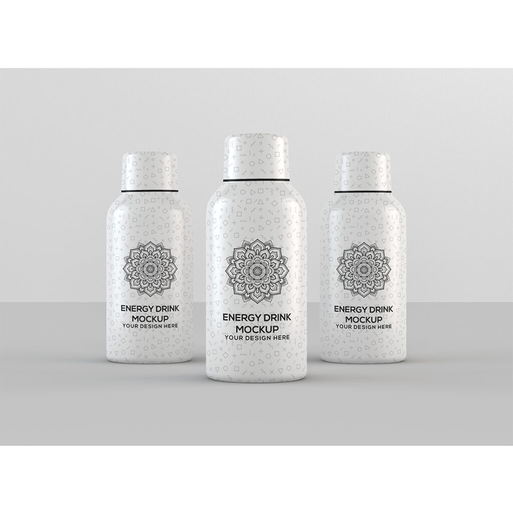 Energy Shot Energy Drink Mockup - MasterBundles