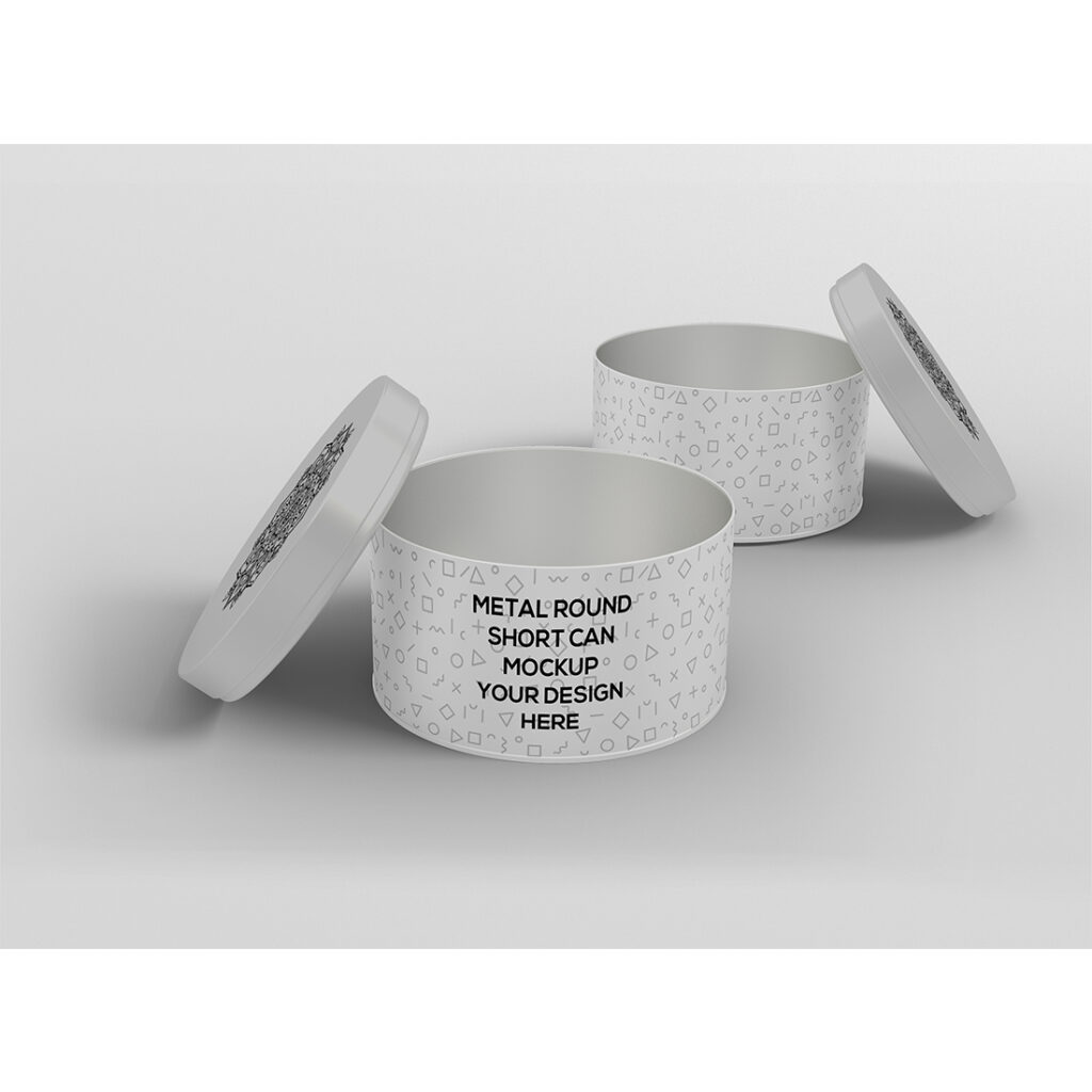 Short Round Metal Can Mockup - MasterBundles