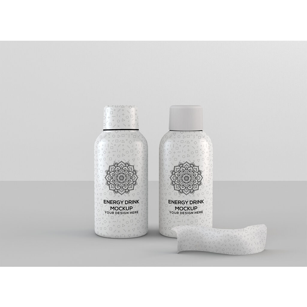 Energy Shot Energy Drink Mockup - MasterBundles