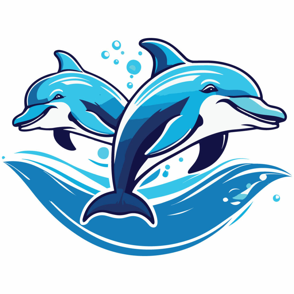 6 Set Bundle Dolphin With Water Splash Logos for 7$ Only - MasterBundles