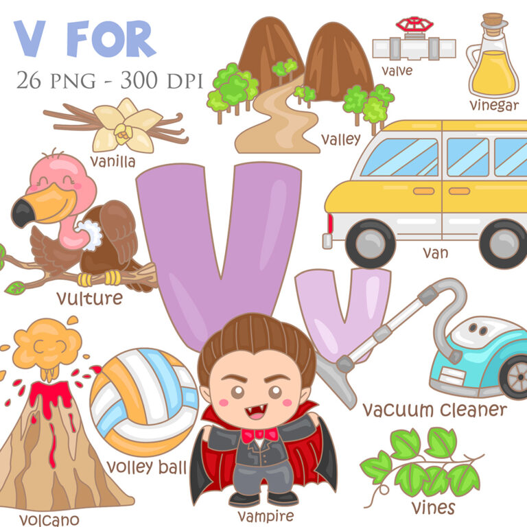 Alphabet V For Vocabulary School Letter Reading Writing Font Study ...