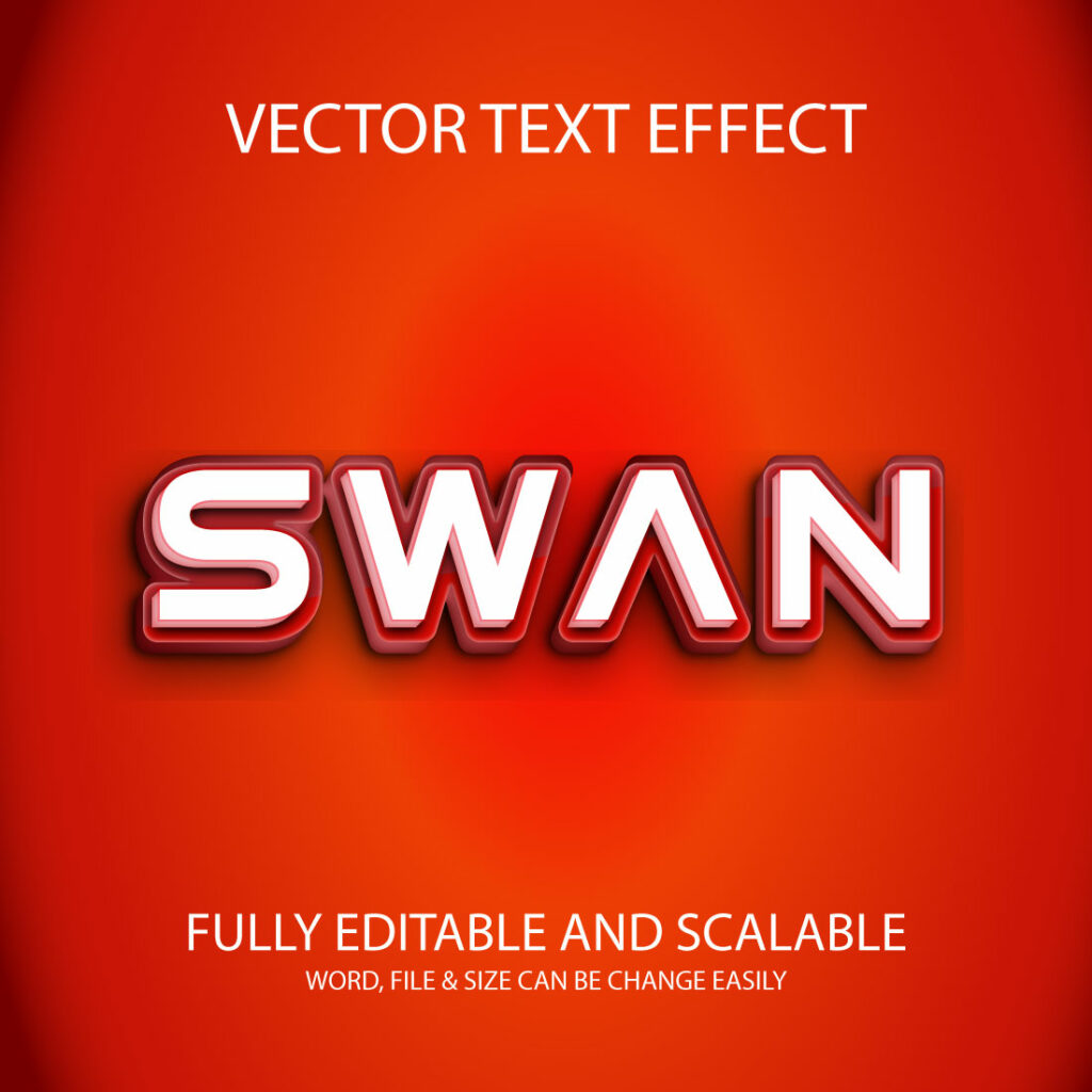 Swan Text Effect Design - MasterBundles