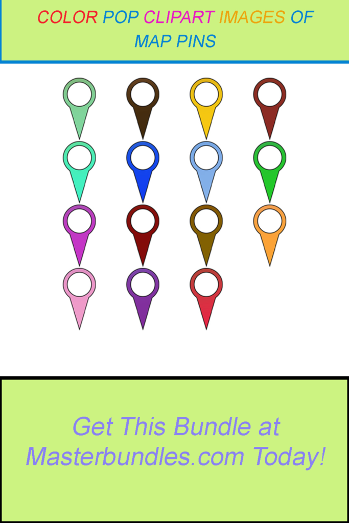 15 COLOR POP CLIPART IMAGES OF MAP PINS - MasterBundles