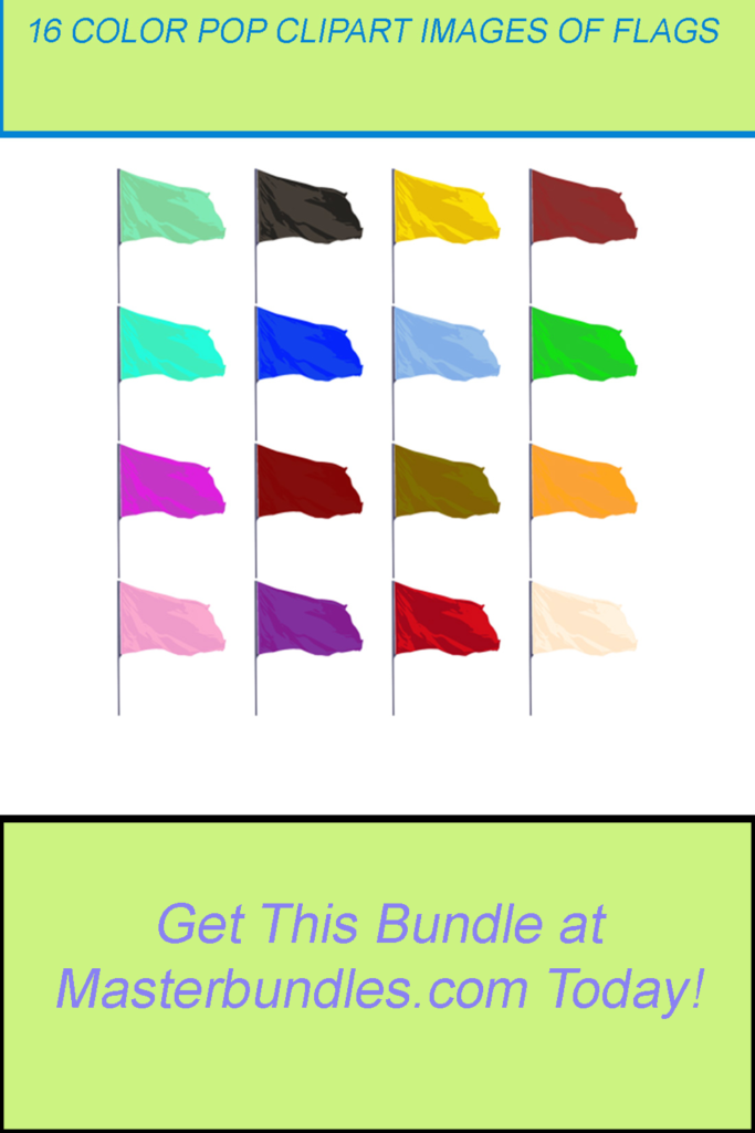 16 COLOR POP CLIPART IMAGES OF FLAGS - MasterBundles