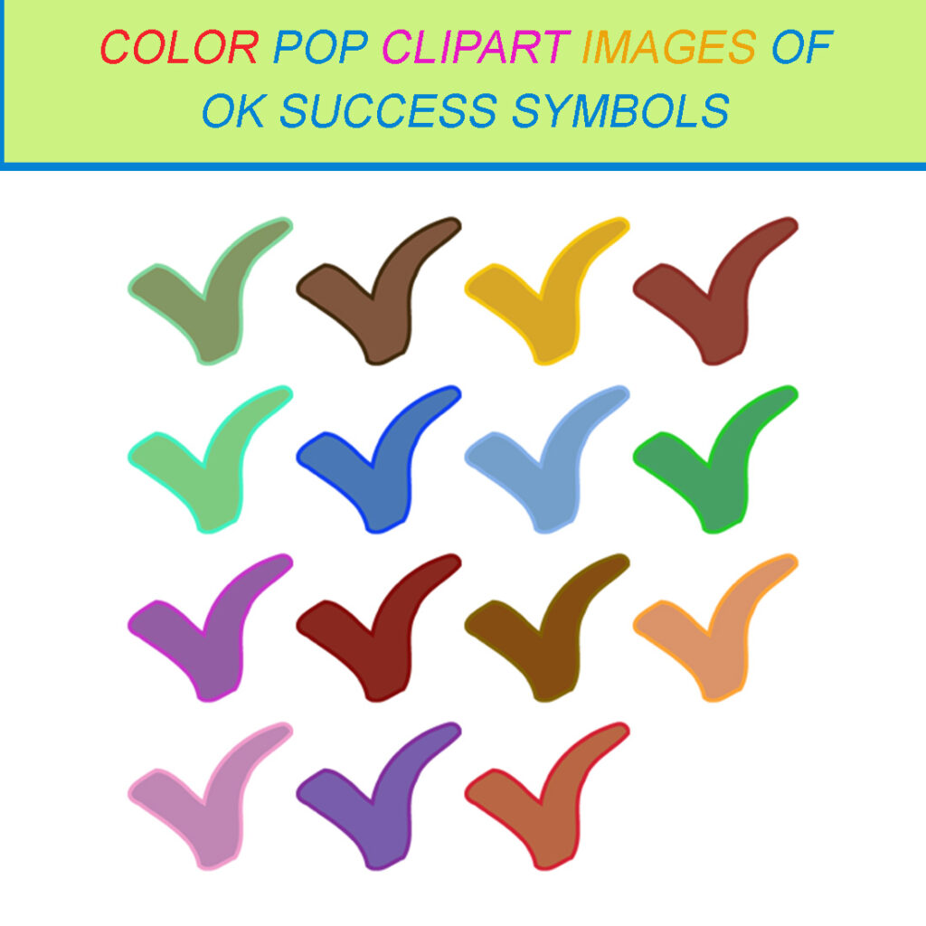 15 COLOR POP CLIPART IMAGES OF OK SUCCESS SYMBOLS - MasterBundles