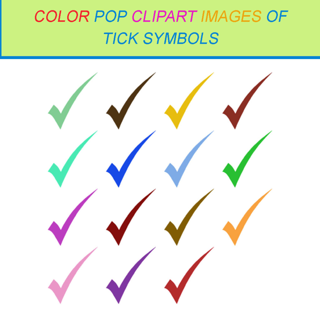 15 COLOR POP CLIPART IMAGES OF TICK SYMBOLS - MasterBundles