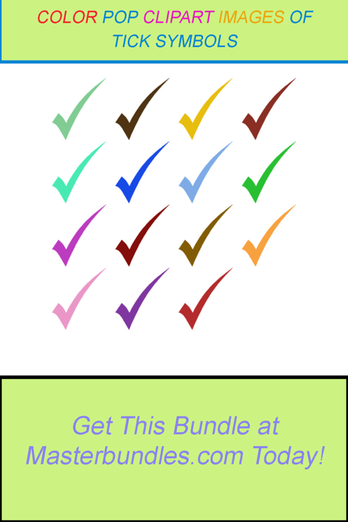15 COLOR POP CLIPART IMAGES OF TICK SYMBOLS - MasterBundles