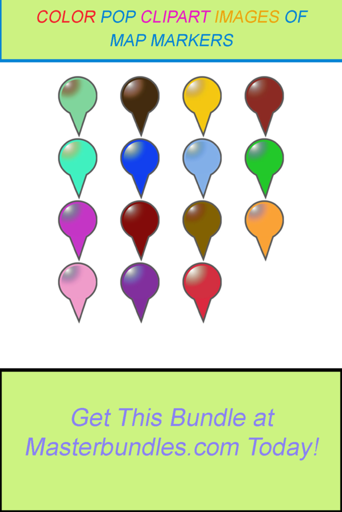 15 COLOR POP CLIPART IMAGES OF MAP MARKERS - MasterBundles