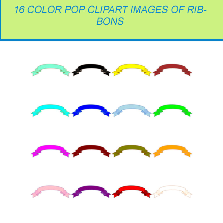 16 COLOR POP CLIPART IMAGES OF RIBBONS - MasterBundles