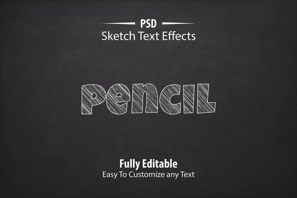 Editable Sketch Text Effect Bundle - MasterBundles